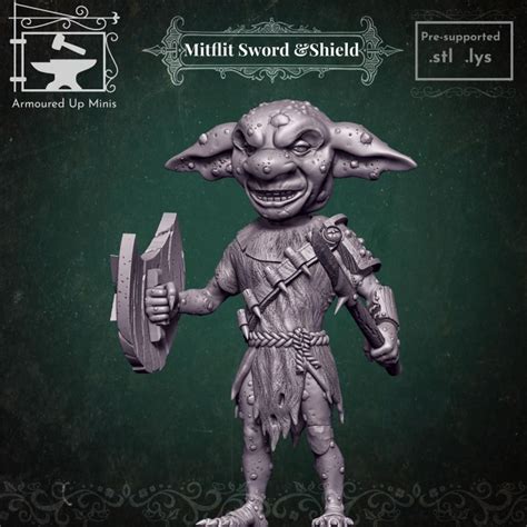 3d Printable Mitflit Sword And Shield By Armoured Up Minis
