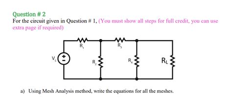 Solved Question 2 For The Circuit Given In Question 1 Chegg Com