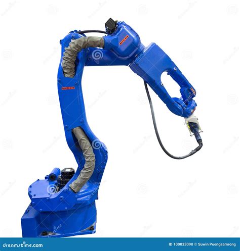 automated robotic arm with 3d scanner in automotive industry stock