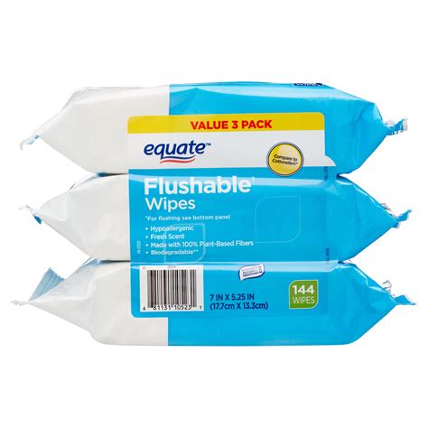 Equate Fresh Scent Flushable Wipes 3 Packs Of 48 144 Total Wipes
