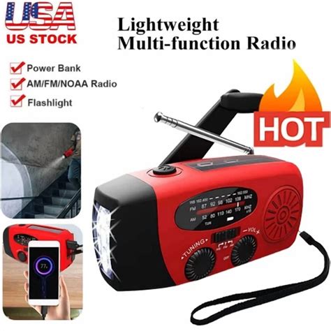 Star Emergency Hand Crank Radio With Led Flashlight Portable Radio Waterproof Us