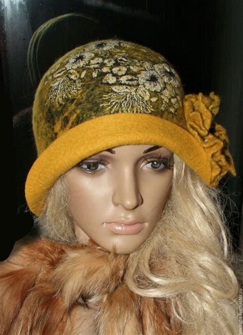 Шляпы ручной работы Ярмарка Мастеров ручная работа Купить Шляпка Горчица и кружево