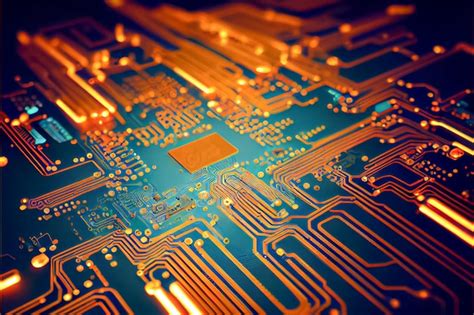 추상 전자 회로 기판 배경 Ai 생성 예술 프리미엄 사진