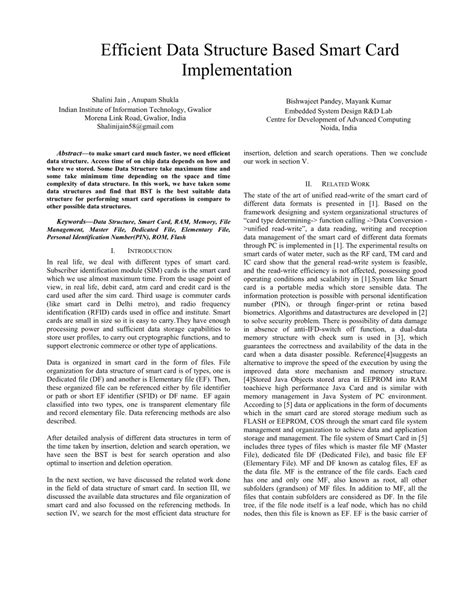 Pdf Efficient Data Structure Based Smart Card Implementation