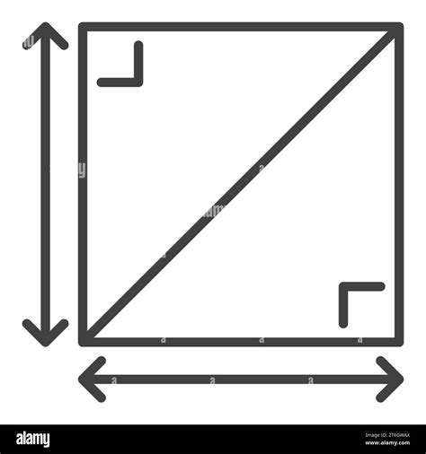 2d Square Geometric Shape Vector Mathematics Concept Linear Icon Or