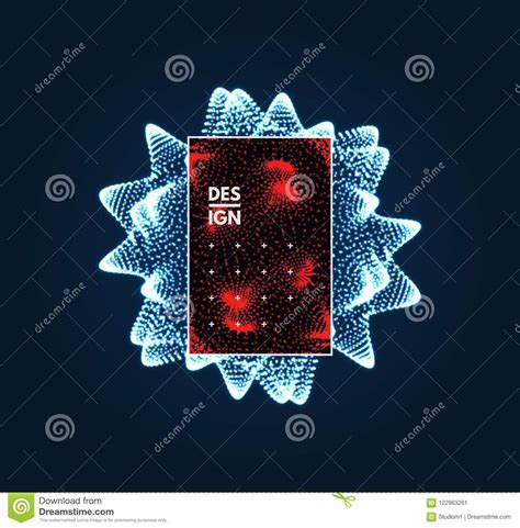 Object With Dots Molecular Grid Technology Style With Particle Vector Illustration