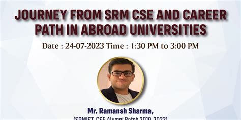 Journey From SRM CSE And Success And Career Path In Abroad Universities SRM Ramapuram SRMIST