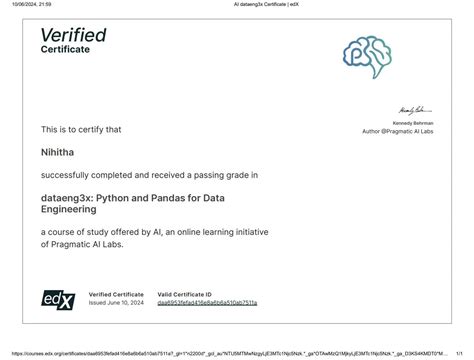 A Lakshmi Sanjana On Linkedin Dataengineering Python Pandas Edx