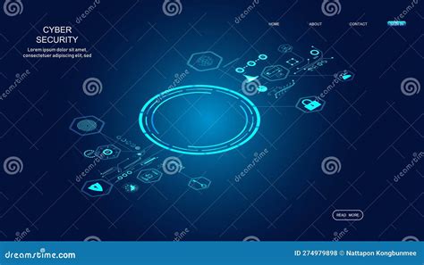 Abstract Technology Cyber Security Privacy Information Network Concept Isometric Protection