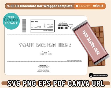 Chocolate Wrapper Template Chocolate Bar Wrapper 100 Editable