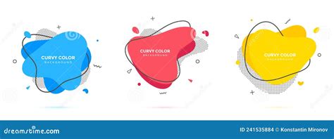 Modern Liquid Irregular Amoeba Blob Shape Abstract Elements Graphic Flat Style Design Fluid