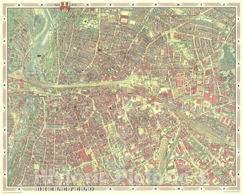 Historic Map Bielefeld Germany 1989 Vintage Wall Art Historic