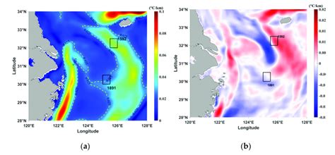 A The Spatial Distribution Of The Average Sst Gradient And B The