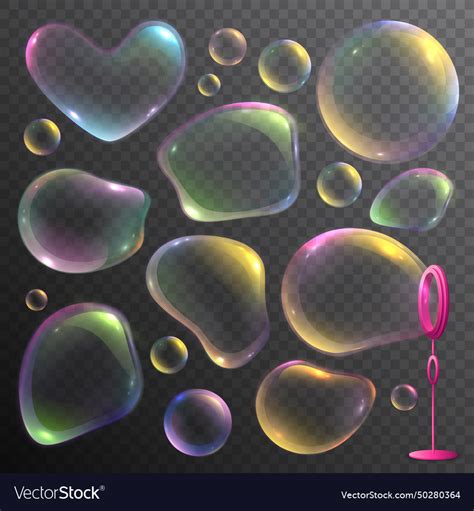 Soap Bubbles Set Royalty Free Vector Image Vectorstock