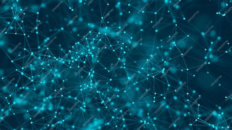 Premium Photo Abstract Blue Background Plexus Effect Network Connection Structure 3d Rendering