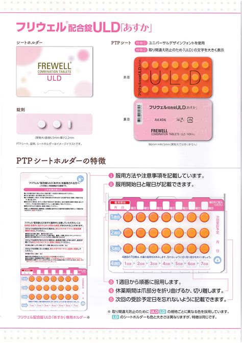 フリウェル配合錠ld＆uld（あすか）の説明書（製薬会社のパンフレット） Miyakawa Clinicのブログ