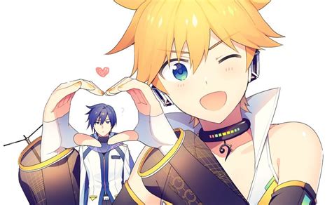 Kagamine Len Kaito Kagamine Len And Kaito Vocaloid Drawn By Sinaooo Danbooru
