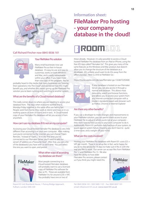 Filemaker Pro Hosting PDF Cloud Computing Internet