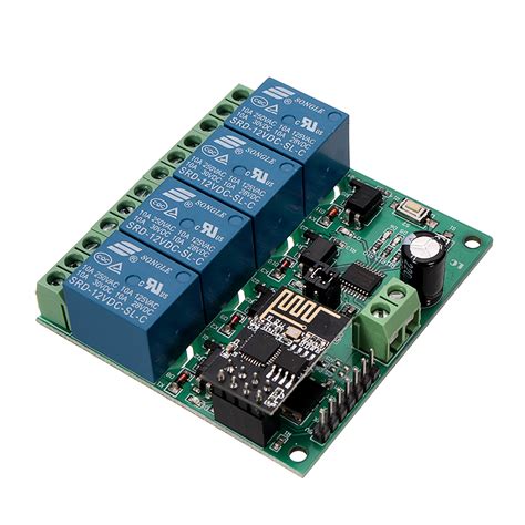 DC12V ESP8266 Four Channel Wifi Relay IOT Smart Home Phone APP Remote