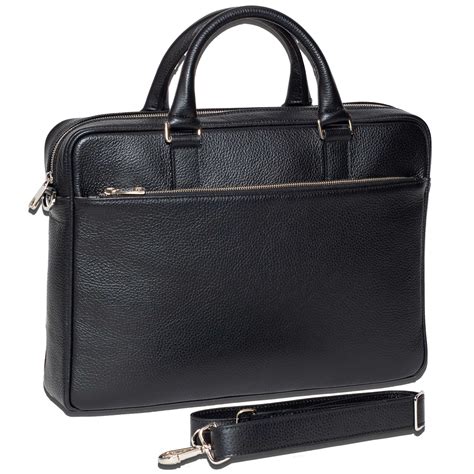 Slim Italian Leather Briefcases For Men Black Made In Italy Diloro