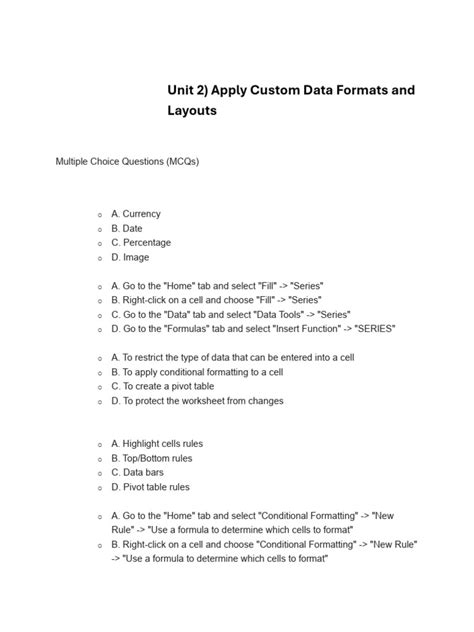 Oe Excel Unit 2 Pdf Variance Microsoft Excel