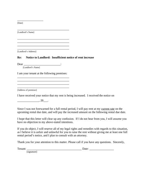 Sample Letter To Landlord To Negotiate Rent Increase Fill Out And Sign