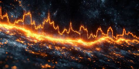 Vibrant Data Visualization With Fiery Patterns Illustrating Trends In Financial Markets And