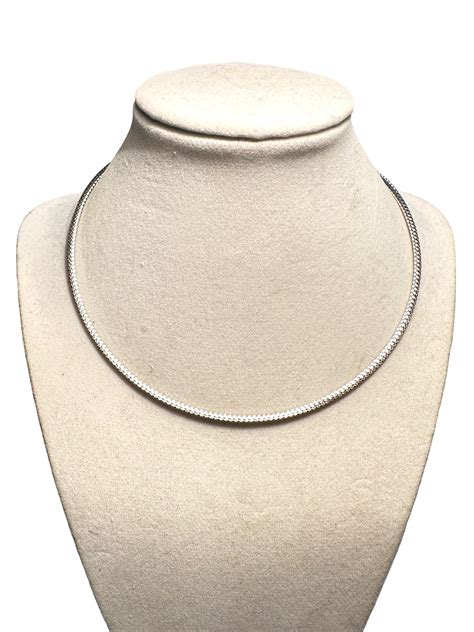 18k Italian Yellow Gold And White Gold Reversible Omega Necklace For