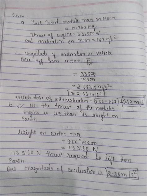 Solved Suppose The Mass Of A Fully Loaded Module In Which Astronauts