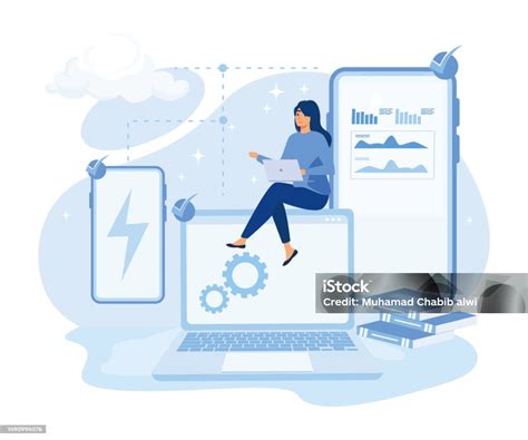 응용 프로그램 서비스 추상 개념 벡터 그림 집합입니다 Saas 기술 소프트웨어 라이센싱 구독 플랫 벡터 현대 일러스트레이션