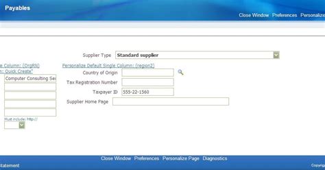 Oracle Apps Quick Reference Create A 1099 Supplier