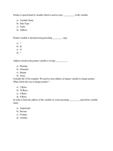 Pointer Pdf Pointer Computer Programming Integer Computer Science