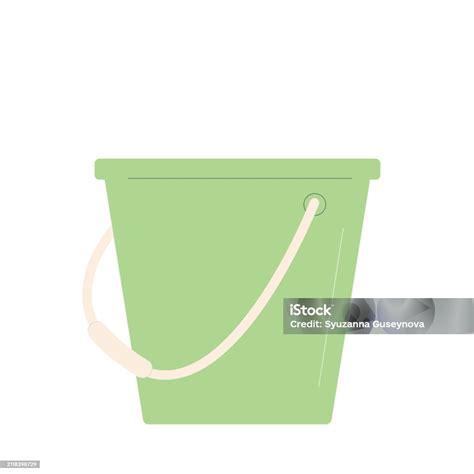 흰색 배경에 고립된 청소 양동이 세척 용기 벡터 평면 그림입니다 가사 집안일에 대한 스톡 벡터 아트 및 기타 이미지 가사 집안일 가정 생활 낮 Istock
