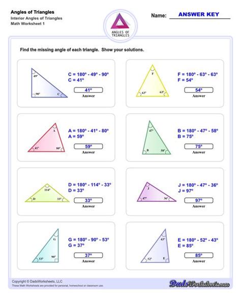 Angles Of Triangles Worksheets Worksheets Library