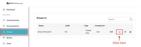 Embedded Groups Atomchat Support