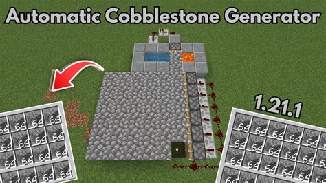 Easy Automatic Cobblestone Generator Minecraft Bedrock Edition 1 21 1