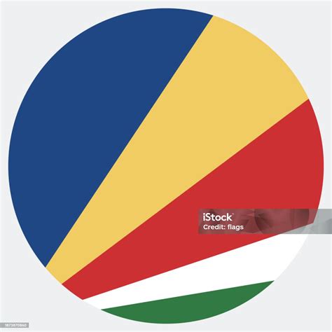 세이셸 국기 플래그 아이콘입니다 표준 색상 원 아이콘 플래그입니다 컴퓨터 일러스트레이션 디지털 일러스트레이션 벡터 일러스트 레이 션입니다 곡선에 대한 스톡 벡터 아트 및
