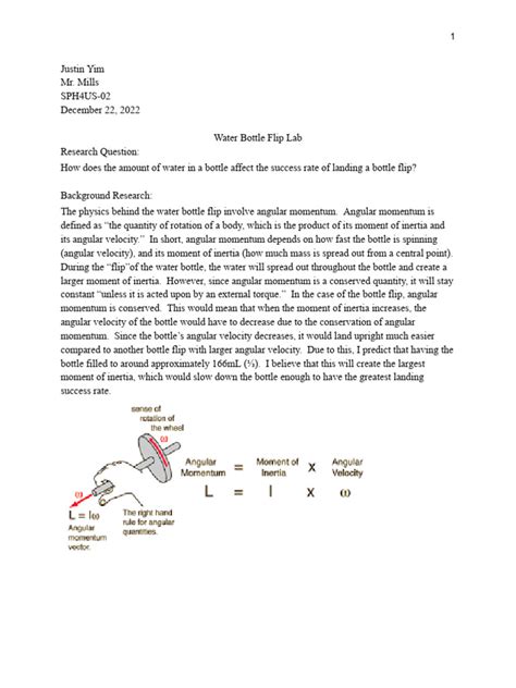 Water Bottle Flip Lab Pdf Accuracy And Precision Observational Error