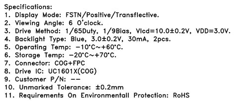 X Graphic Monochrome LCD Display