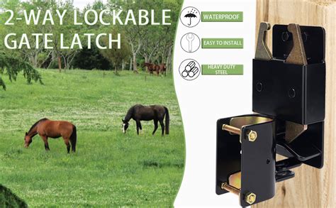 Sankins 2 Way Heavy Duty Lockable Gate Latch Black Anti Sag Farm Gate Latch Two