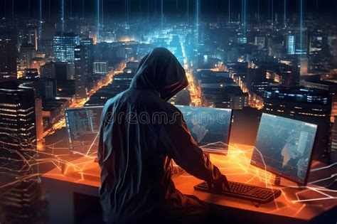 Anonymous Hacker Concept Of Dark Web Cybercrime Cyberattack Etc Ai Generated Image Stock