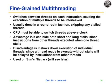 Ppt Csci 211 Computer System Architecture Limits On Ilp And Simultaneous Multithreading