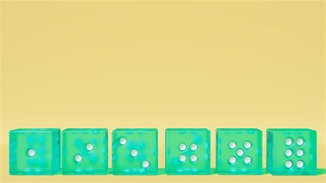 노란색 배경에 녹색 반투명 재료의 숫자 순서로 된 6개의 주사위 3d 그림 6에 대한 스톡 사진 및 기타 이미지 6 디지털 생성 이미지 입방체 Istock