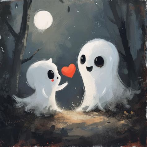 Cute Ghost Hugging Scene Pictures Freepik