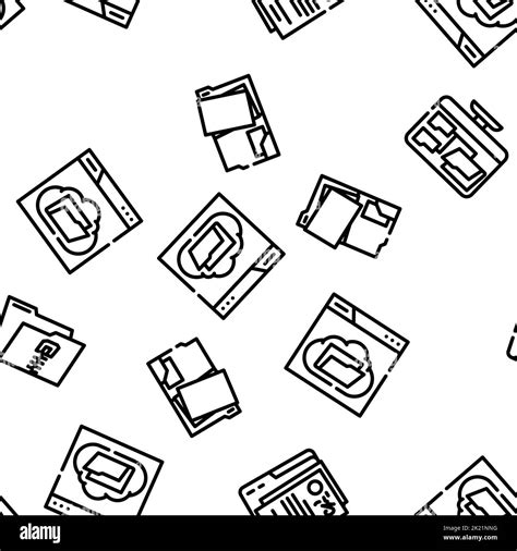 Folder Document Business File Vector Seamless Pattern Stock Vector