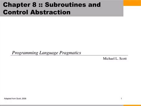 Ppt Chapter 8 Subroutines And Control Abstraction Powerpoint
