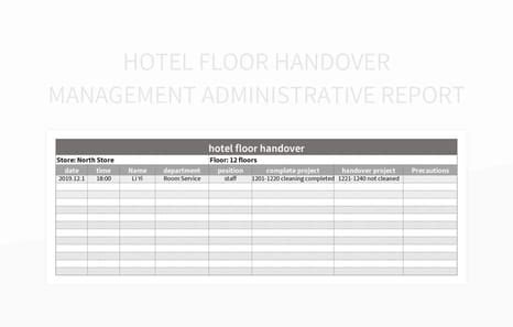 Free Hotel Management Templates For Google Sheets And Microsoft Excel Slidesdocs