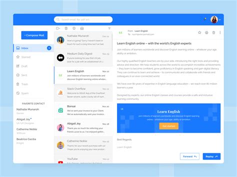 E Mail Inbox UI Design By Nazmi Javier On Dribbble