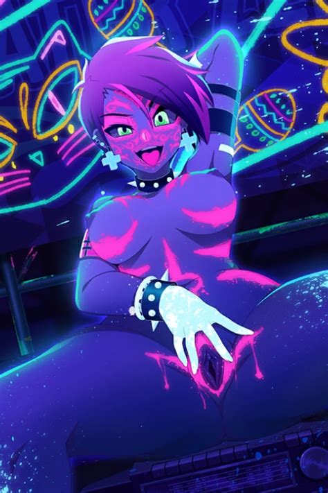 Rule 34 1girls Accurate Art Style Blacklight Blue Light Bodypaint