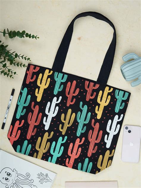 Buy Doodle Women Printed Shopper Organic Cotton Tote Bag Handbags For